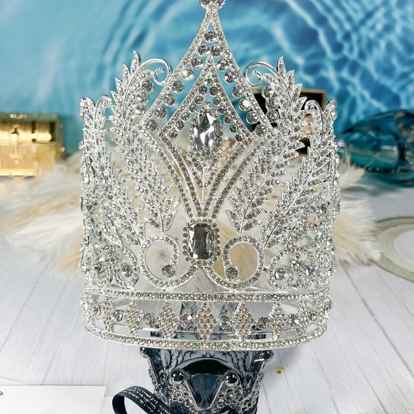 Handmade | Accessories | Vintage Crystal Crown Royal Queen Silver Crown ...